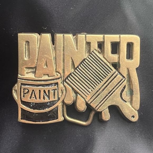 Accessories | Brass Belt Buckle Painter Theme With Paint Bucket And ...